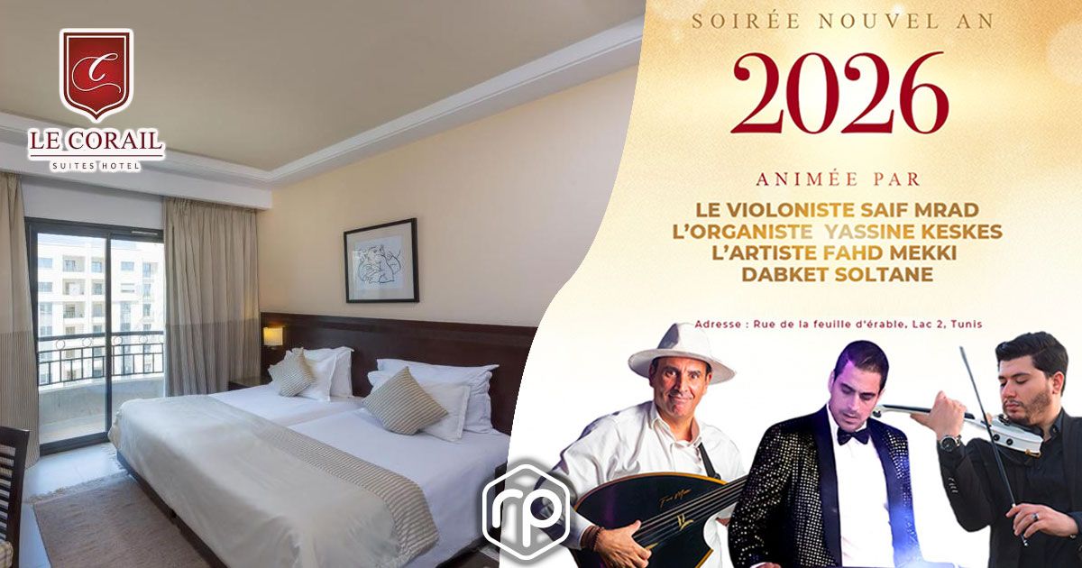 Soirée Réveillon 2026, hébergement et brunch au au Corail Suites Hotel